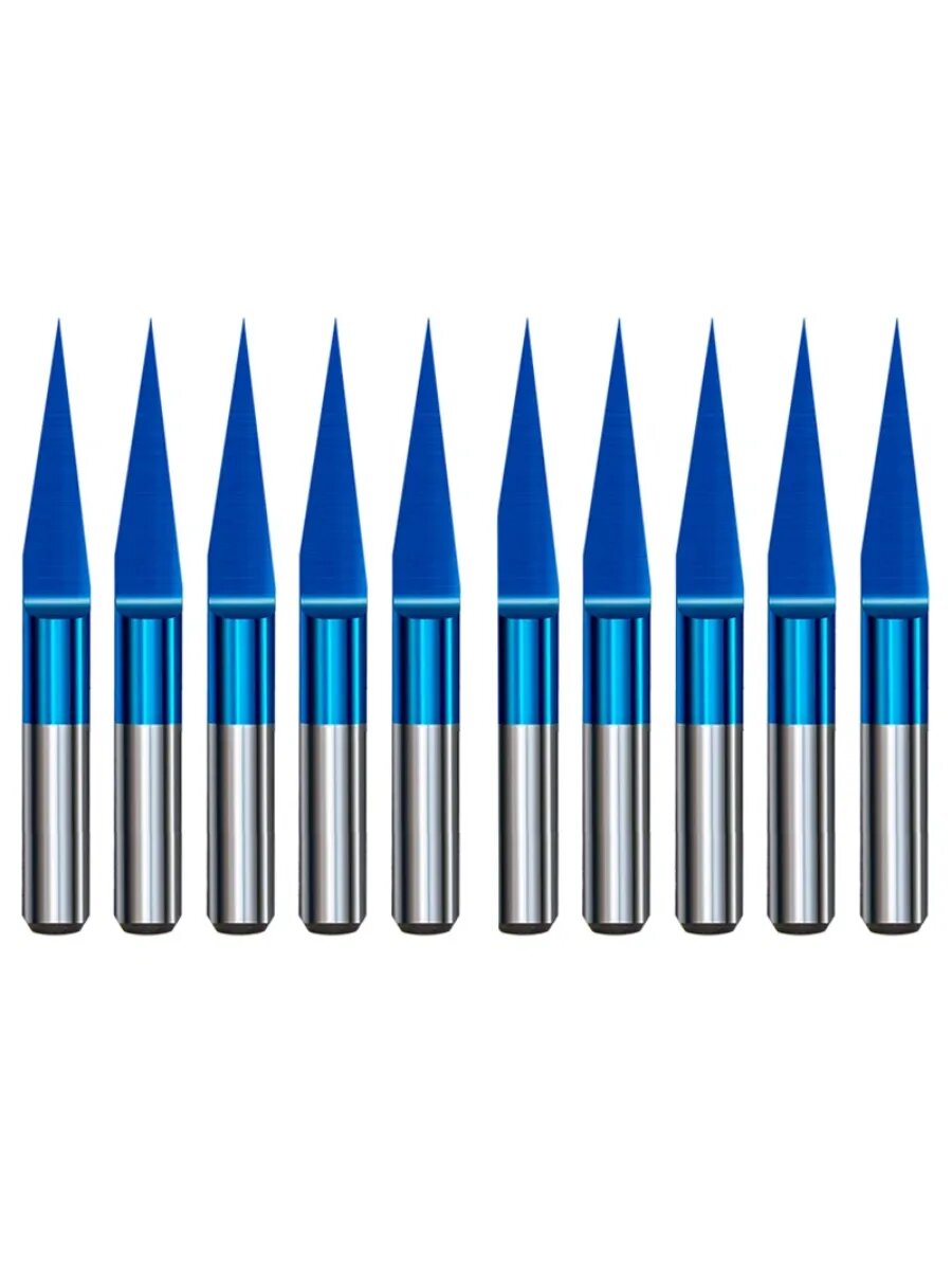 Фрезы для гравера конический по дереву 0,1x25 мм,10 шт.