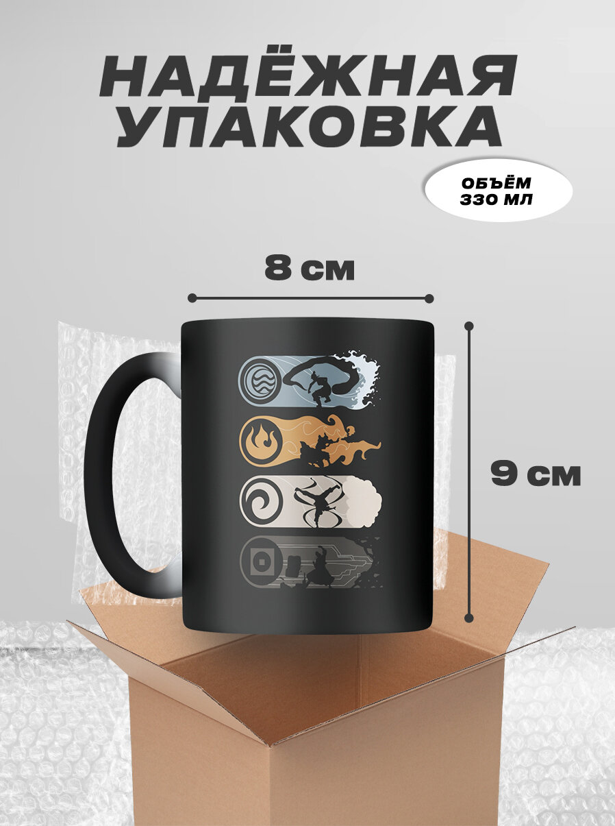 Кружка MEM STORE "Аватар Аанг", аниме дизайн, керамика, 330 мл, хамелеон — фото 1