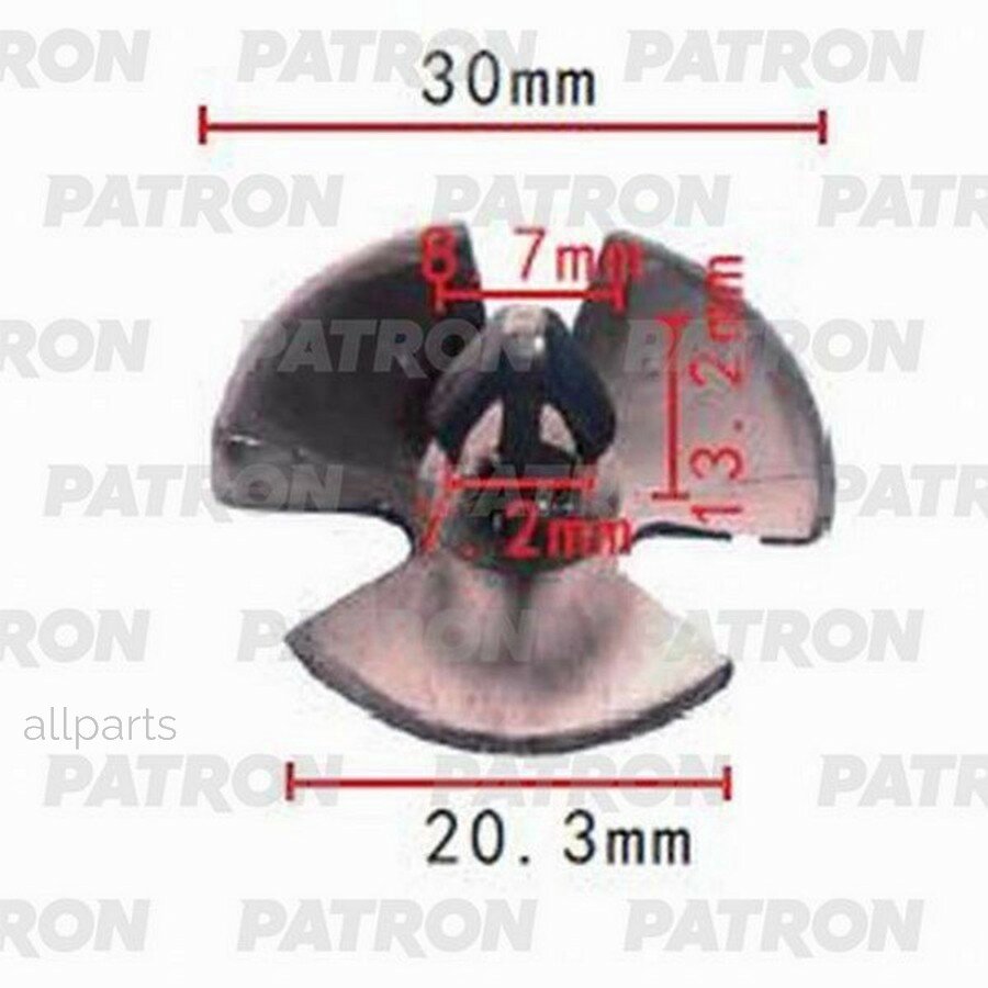 PATRON P37-0661 Клипса пластмассовая Chrysler, Dodge применяемость уплотнители, шумоизоляция
