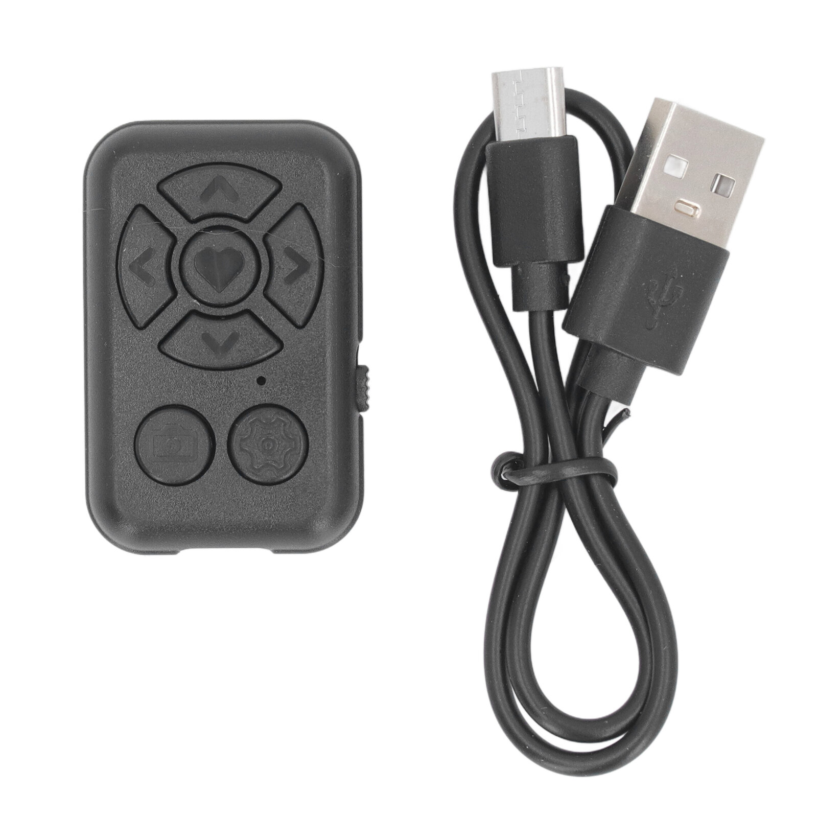 Беспроводной Bluetooth-пульт дистанционного управления для телефона, перезаряжаемый, с 7 кнопками, для чтения романов, просмотра фотографий и видео, регулировки громкости, черный.