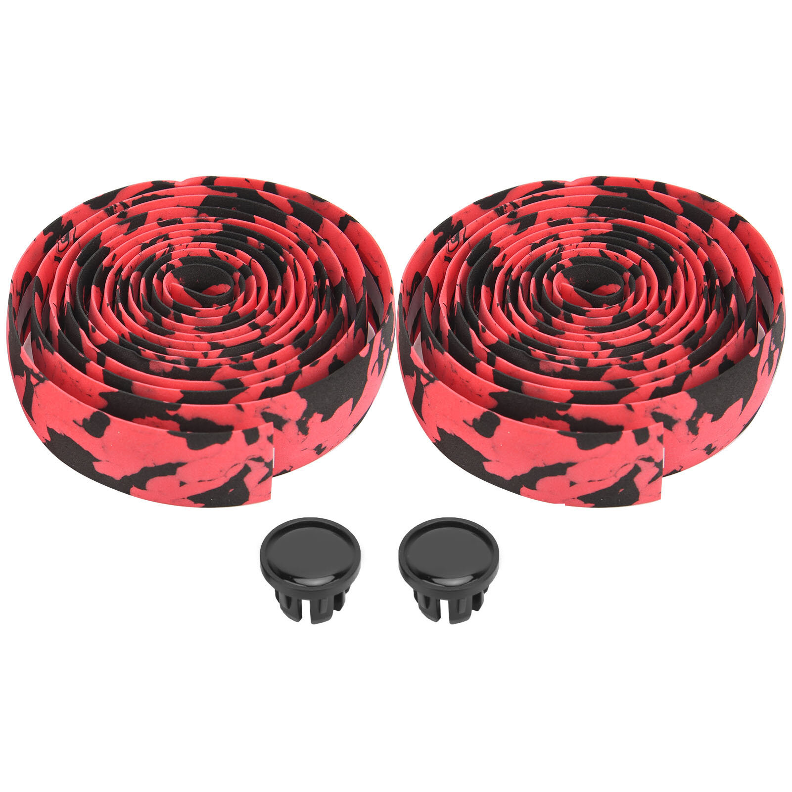 Мягкая обмотка руля для горного велосипеда ZTTO с противоскользящим покрытием и заглушками (черно-красная).