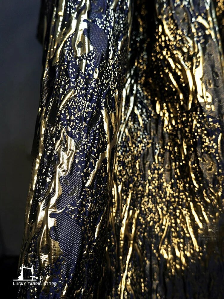 Ткань для шитья Blue-gold, полиэстер