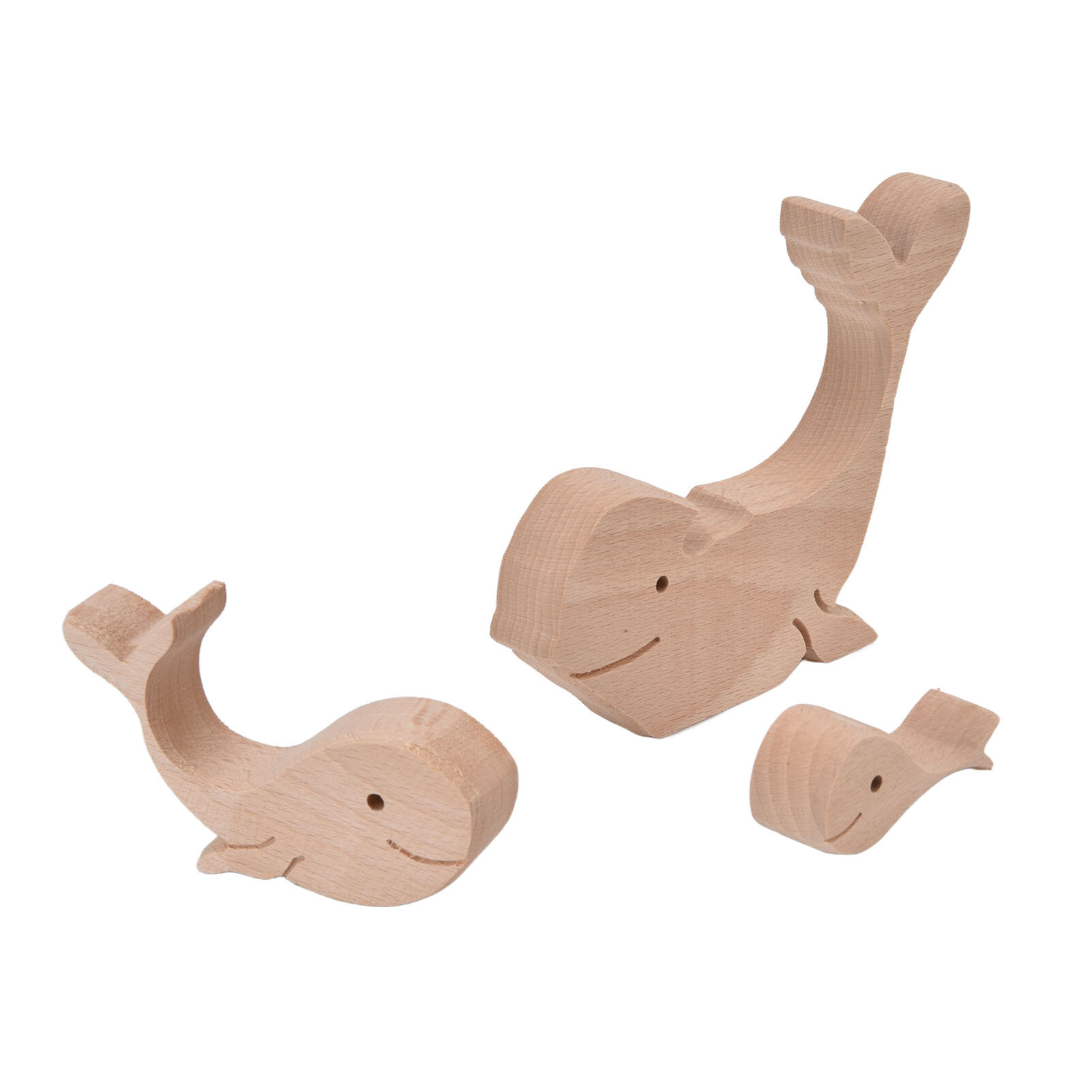 Деревянный животный орнамент Симпатичная форма животных Семья Семейство ручной