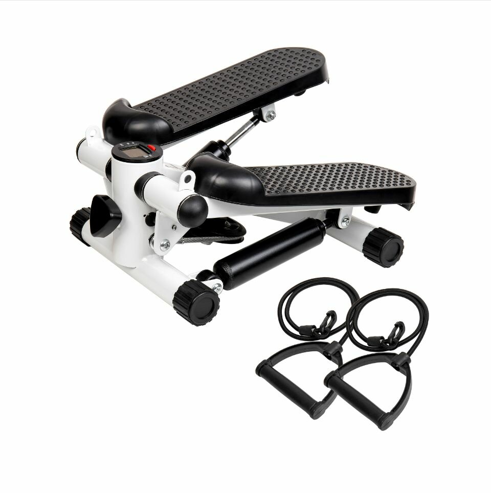 Мини - степпер тренажер для дома , с эспандерами для рук, нагрузка до 120 кг