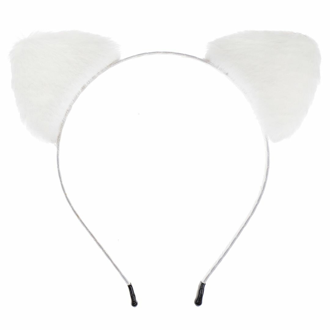 Карнавальный ободок Волна веселья Пушистые ушки - фурри, цвет белый