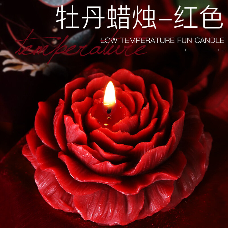 Цзюай низкотемпературная свеча sm пара игра пара воск капает пион роза свеча в форме сердца роза ароматерапия