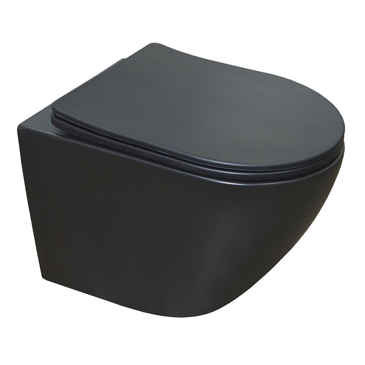 Унитаз подвесной Azario Gloria AZ-2003MB безободковый чёрный матовый