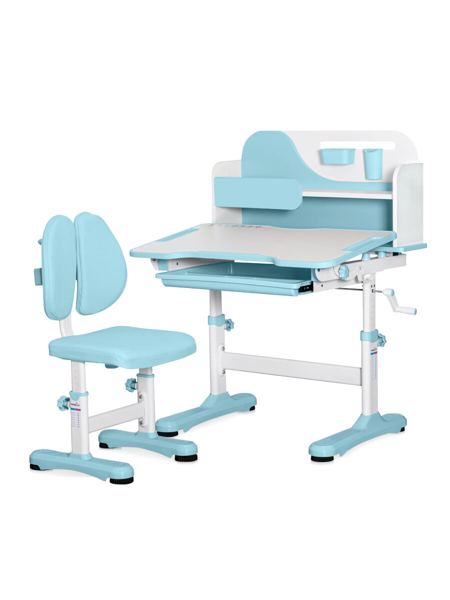 Растущий стол и стул детский Fresco blue (арт. BD-31 BL) кресло с регулировкой глубины сиденья ширина столешницы 77 см