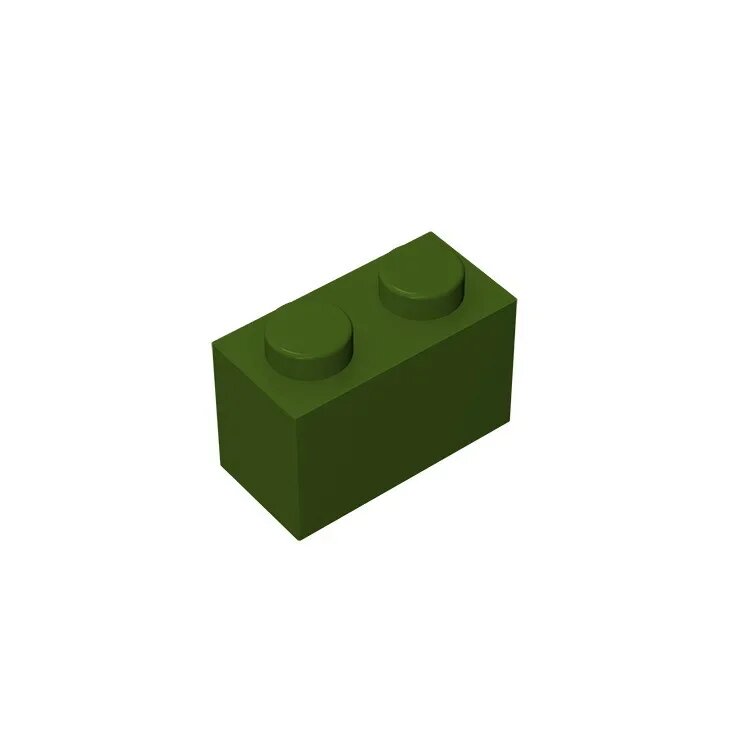 Кирпич Lego 1x2 Зеленый (041)