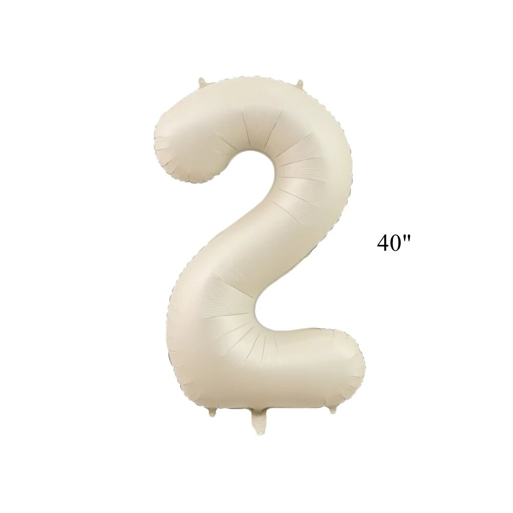 Фольгированный шар 40 дюймов кремовый с цифрами Partism Белый, 40inch beige 2