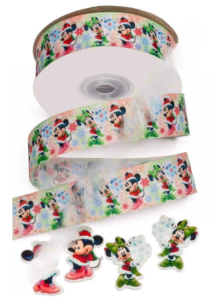 Лента репсовая с рисунком "Мультик" 2,5см (25 ярдов)