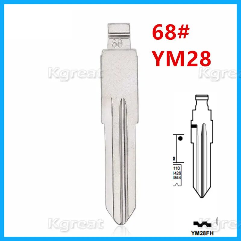 10 шт. 68 # YM28 YM28FH Правосторонняя металлическая необработанная задняя флип-карта для Opel Chevrolet для keydiy KD xhorse VVDI JMD