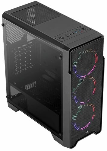 Компьютерный корпус AeroCool Ore-G (Ore Saturn FRGB-G-BK-v1) черный - Mid Tower, Micro ATX, Mini ITX, Stаndard ATХ, USB 2.0 Tуpe A, USB 3.2 Gen1 Tуpe A