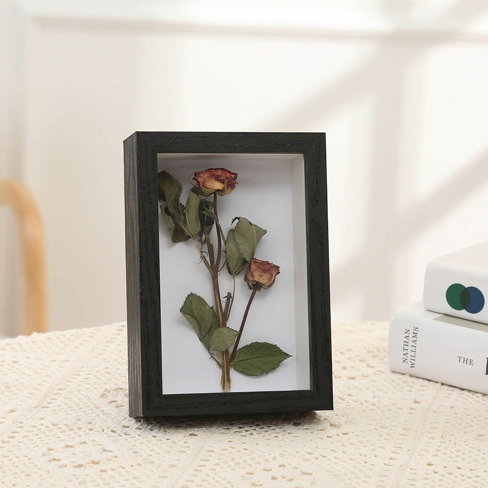 Пустотелая 3-сантиметровая трехмерная фоторамка (без растений внутри), черная, 6 дюймов (10*15 см)