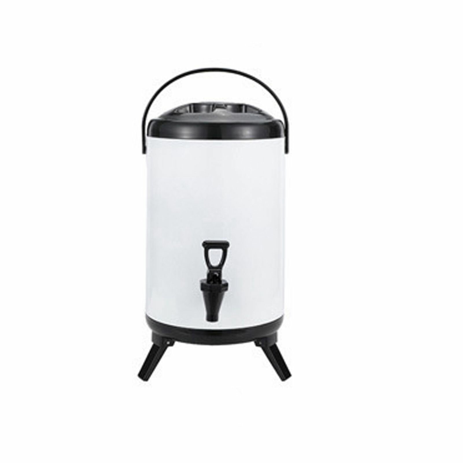Изолированный диспенсер для горячих и холодных напитков, ведро для напитков из нержавеющей стали с краном для чая с молоком, 8 л, белый