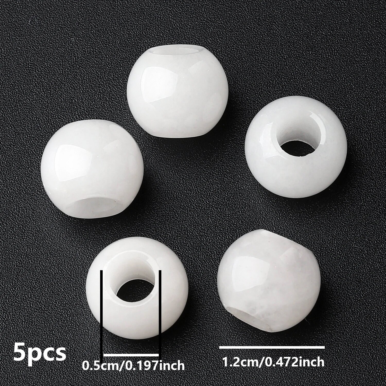 Натуральные каменные бусины GMB724 12 мм, агат, тигровый глаз, нефрит Белый, white jade