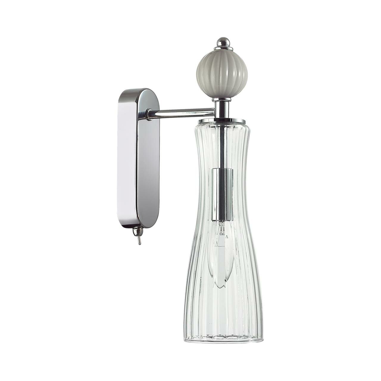 LUMION 8269/1W NEOCLASSI LN26 159 хром/серый/прозрачный, металл/керамика/стекло Бра Е14 1*40W 220V EMILY