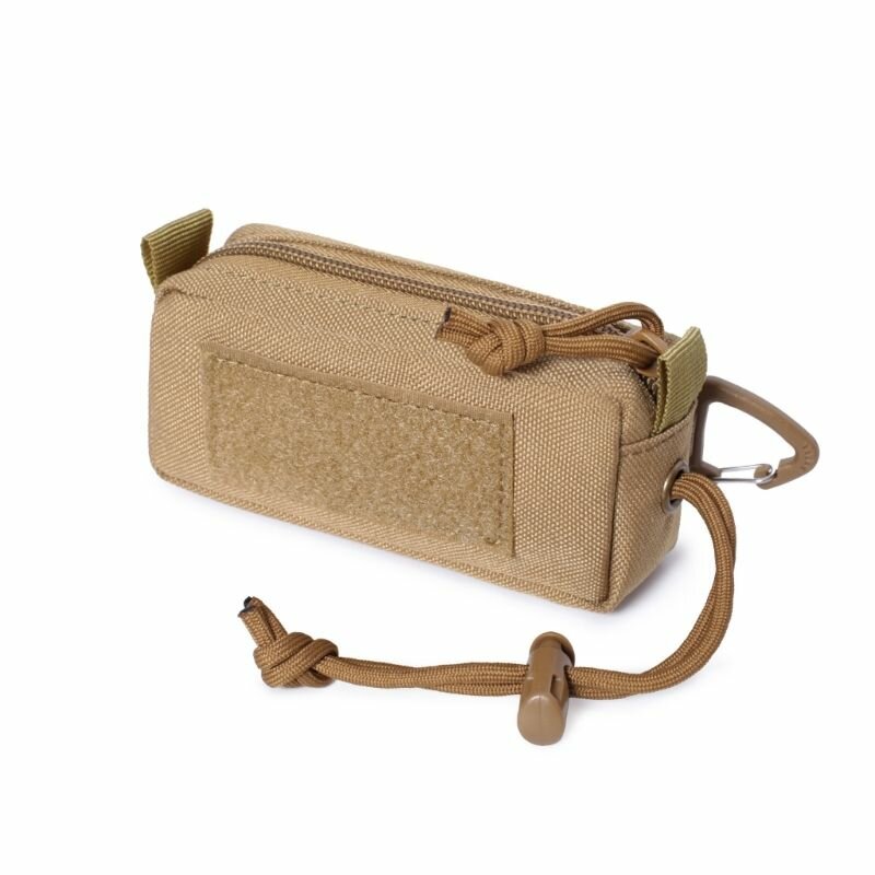 (1 шт.) Тактическая поясная сумка-брелок коричневая