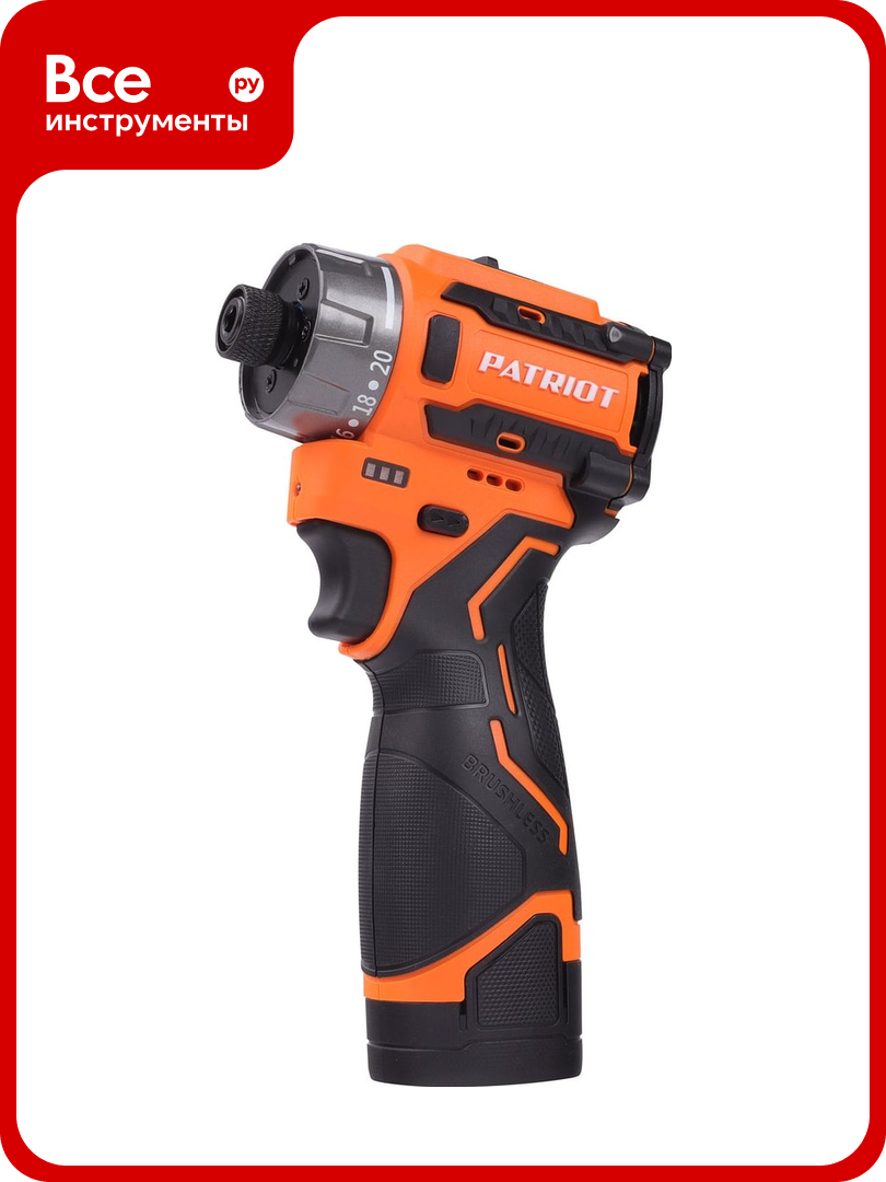 Винтоверт Patriot BR 469 HEX 1/4, 16.8В, 2.0 Ач, 70Нм, 2 акб и зу, кейс 180201469