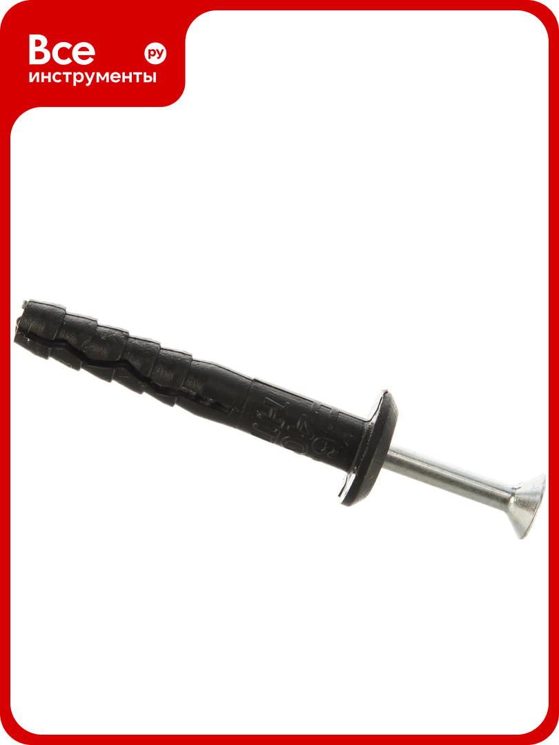 Дюбель-гвоздь INTERFIX 6 К40, грибовидный борт, быстрый монтаж ПП, 200 шт 25997