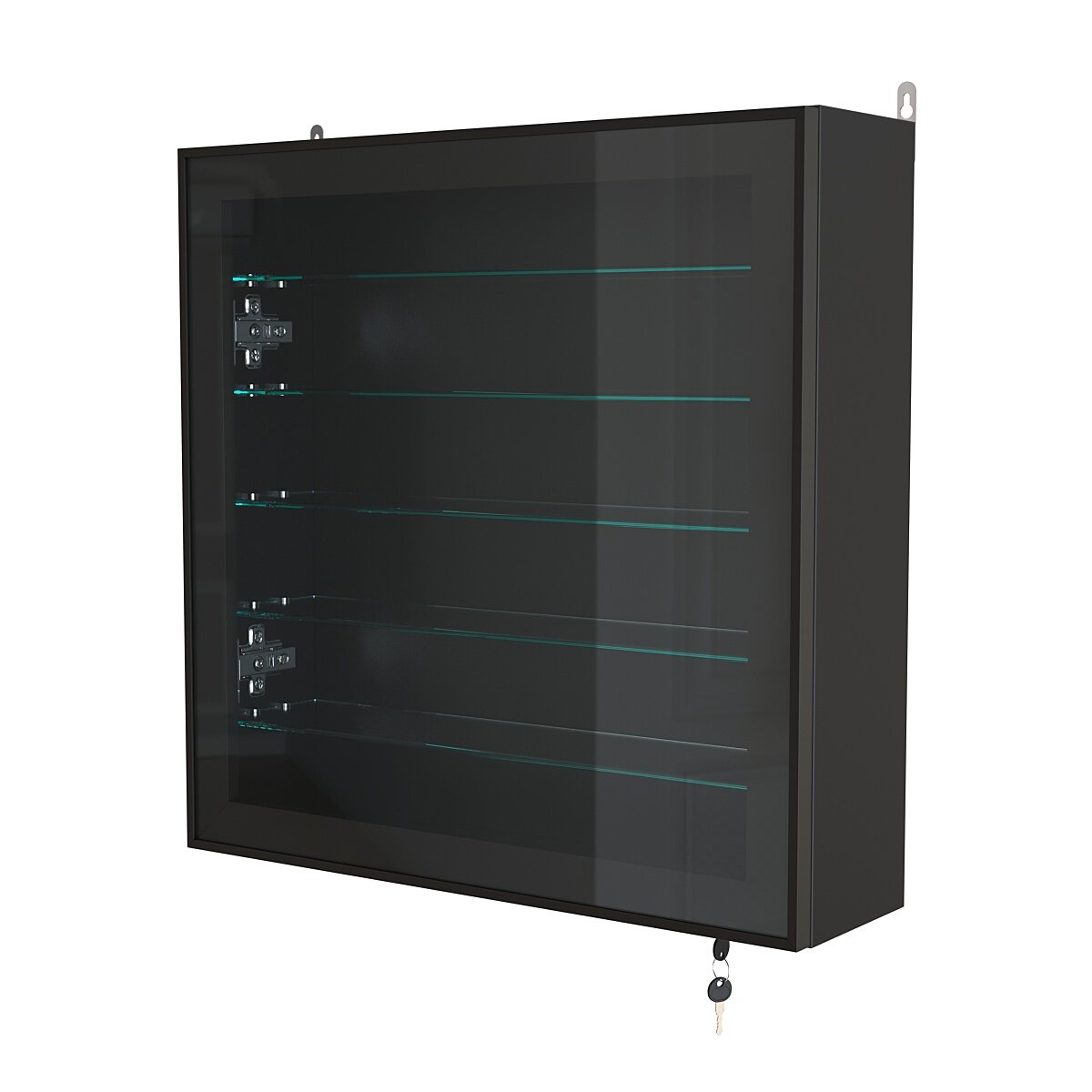 Витрина настенная №1-5А с пятью прозрачными полками серии Collecto, Черный. Производитель товара - компания ТОБ.