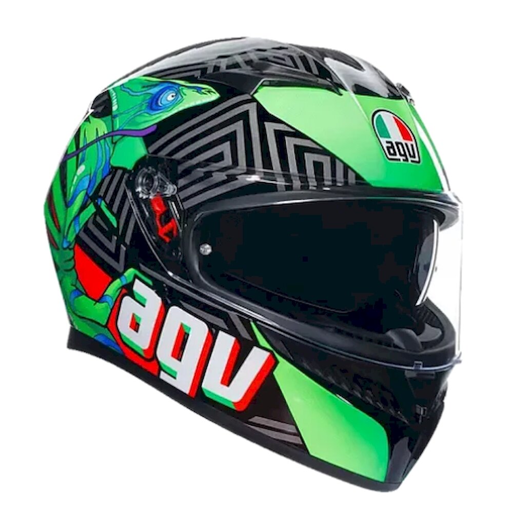 Шлем AGV K3 E2206 MPLK глянцевый Kamaleon Black/Red/Green XL