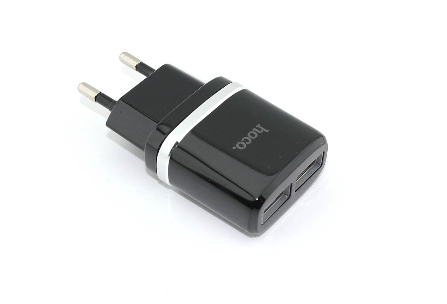Блок питания (сетевой адаптер) HOCO C12 Smart два порта USB, 5V, 2.4A, черный