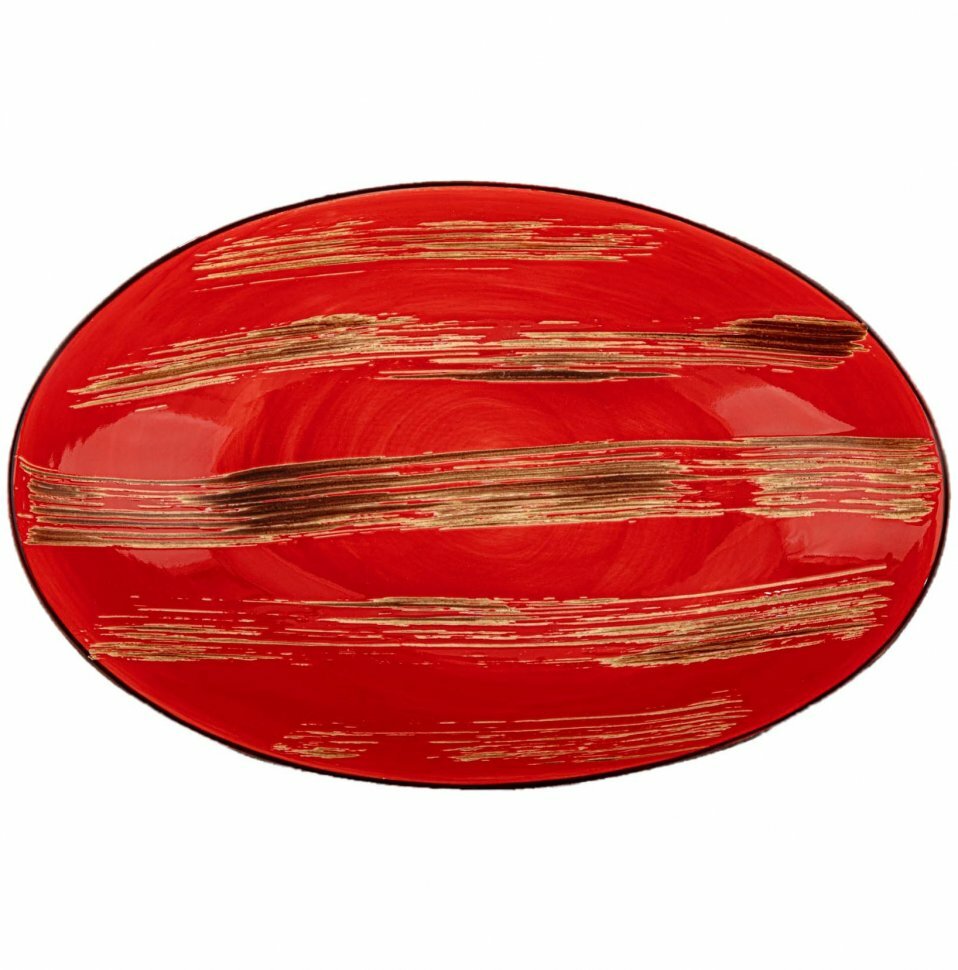 Салатник 30 x 19,5 x 7 см овальный красный Wilmax "Scratch" / 261470