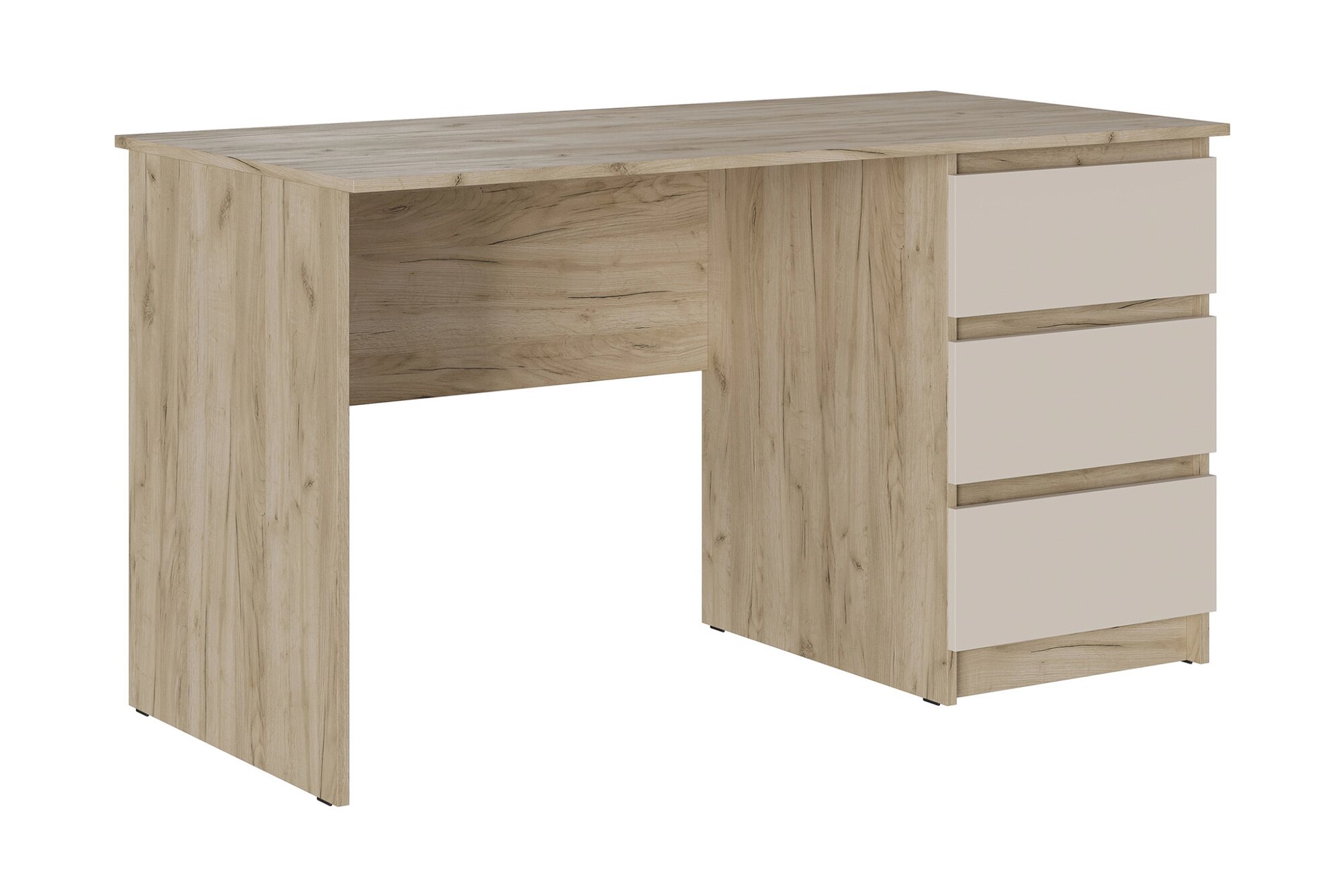 Письменный стол Бостон СП-001, дуб крафт, серый/кашемир, 3 ящика, ширина 135 см