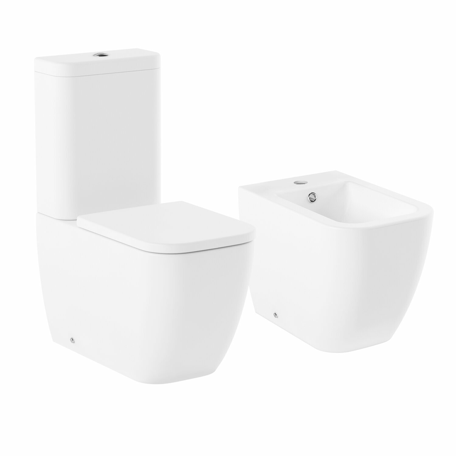 Унитаз напольный Lavinia Boho One 21030002 в комплекте 2 в 1: унитаз компакт (чаша, бачок, сиденье микролифт) и напольное биде