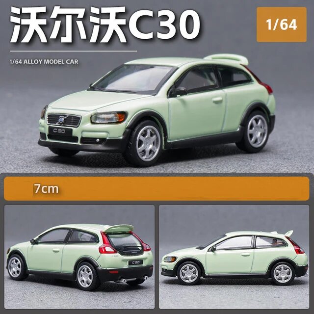 1:64 VOLVO C30 литые игрушечные машинки и модели автомобилей, миниатюрные масштабные модели машин, игрушки для детей