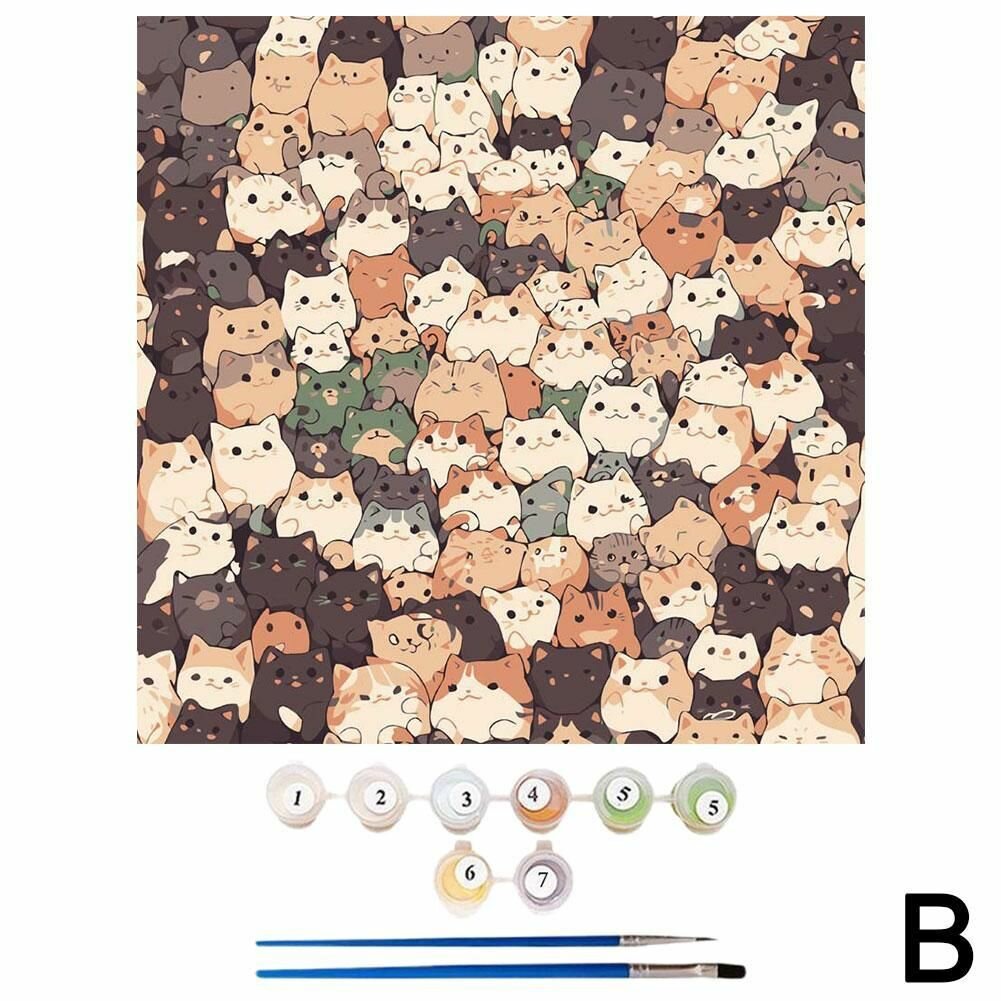 Картина по номерам кошки и собаки, DIY набор для рисования, раскраска маслом для начинающих и детей