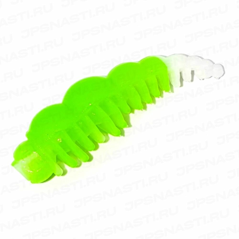 Силиконовые приманки Boroda Baits Larva Double Color, шартрез/белый, сыр