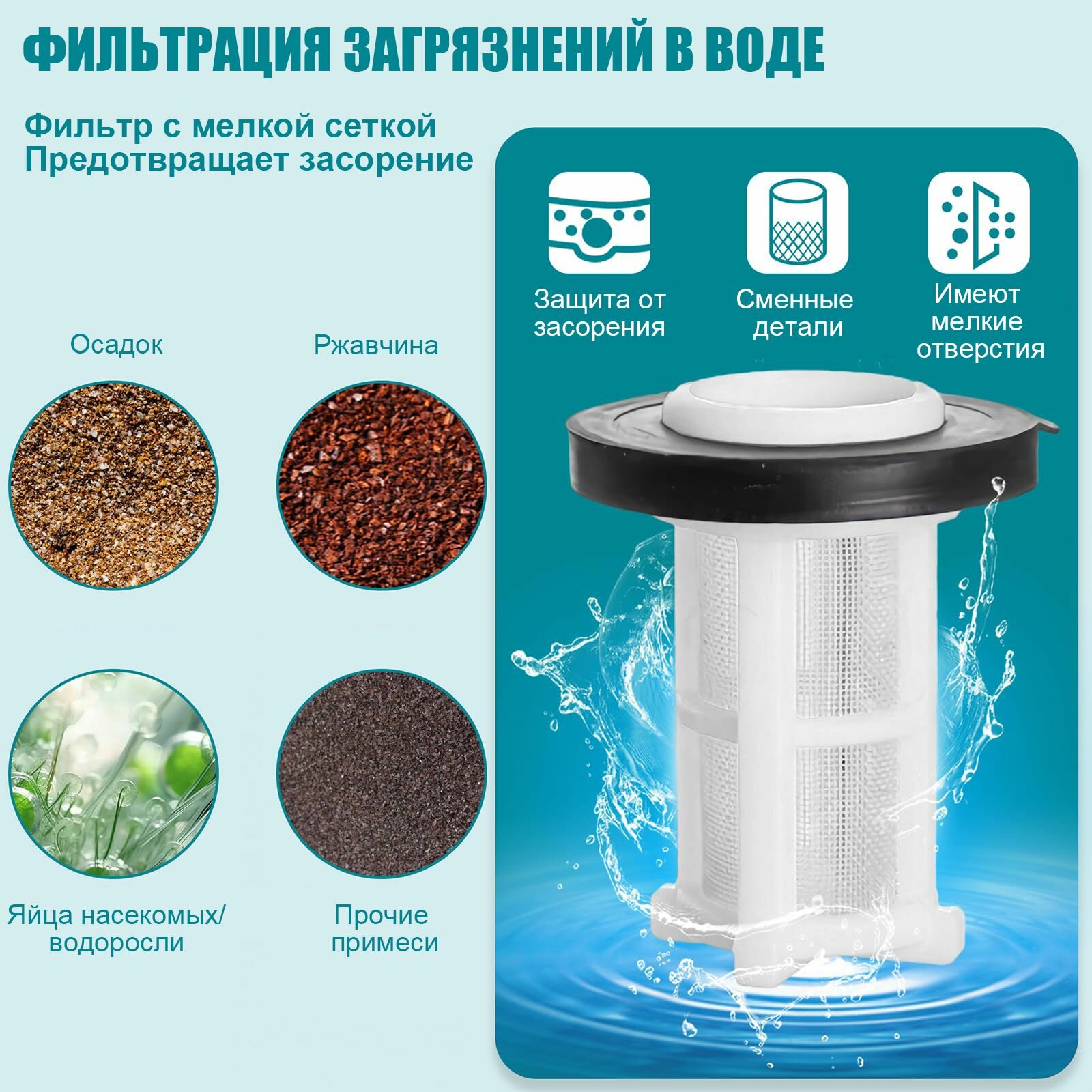 Фильтр тонкой очистки для мойки (универсальный)(М25 х 1.75 мм), G3/4', 5шт-YG-CJ-0507