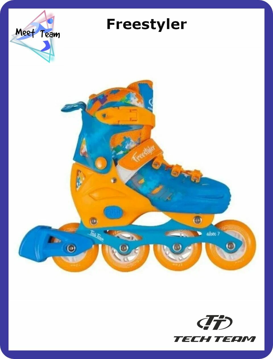 Коньки роликовые TECH TEAM Freestyler,36-39 / оранжевый