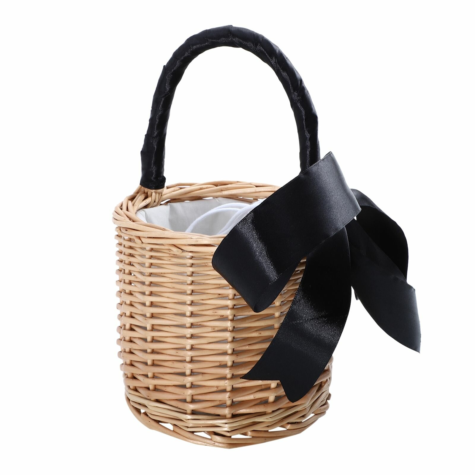 Мини корзина для вина ручной работы, объем 28.00x15.50x15.50 см с контрастной отделкой