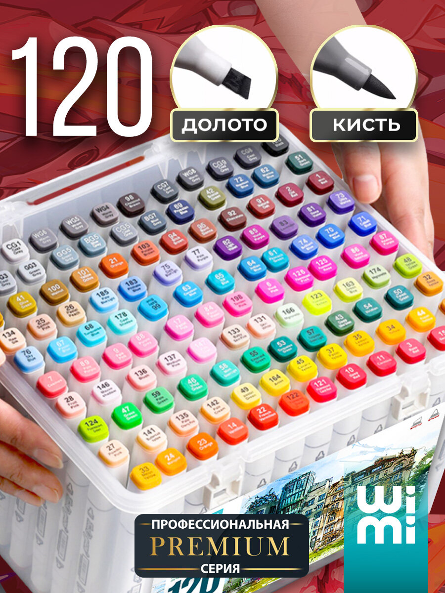 Маркеры для скетчинга WiMi, набор фломастеров для рисования 120 штук