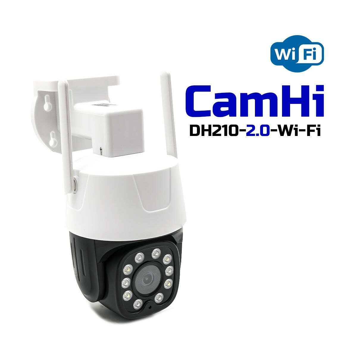 Уличное видеонаблюдение для дома - IP камера 3Mp с Wi-Fi CamHi DH210-2.0-Wi-Fi (K6614RU) - датчик движения, поворот 350гр, громкая сирена, просмотр ч