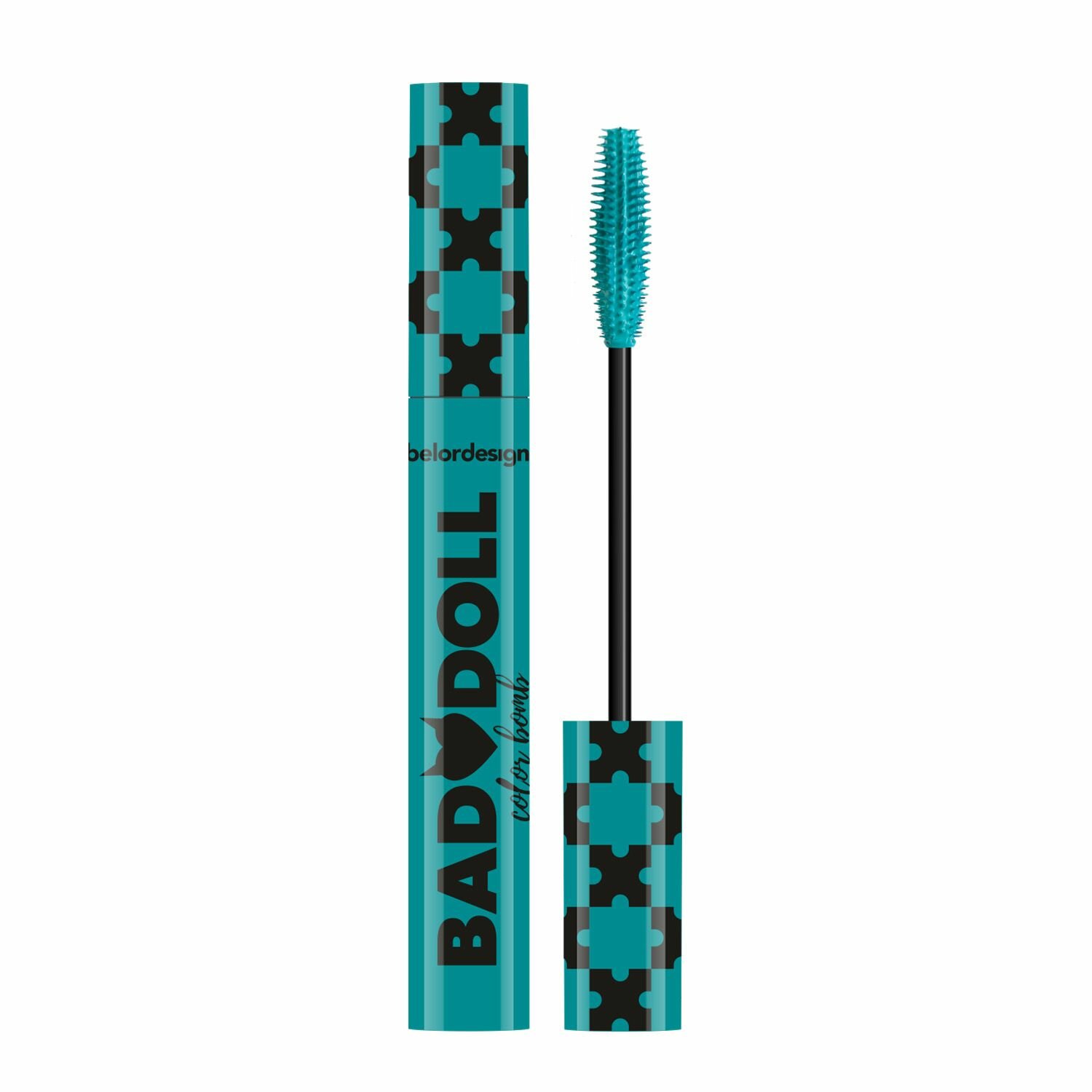 Belor Design Тушь для ресниц цветная объемная Bad Doll Color Bomb, Тон Blue Голубой