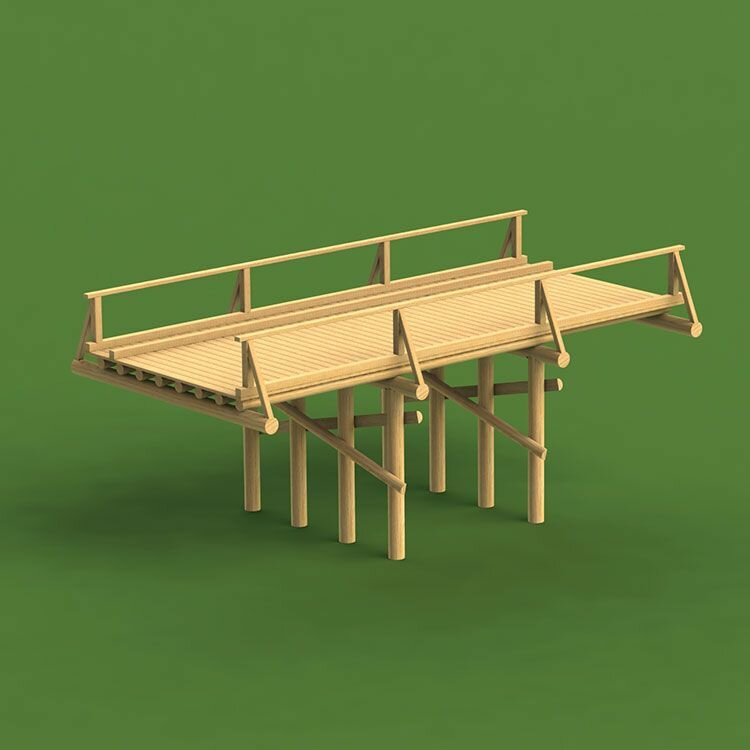 3508 сборная деревянная модель Деревянный мост легкого класса "Л", 1/35, СВ Модель