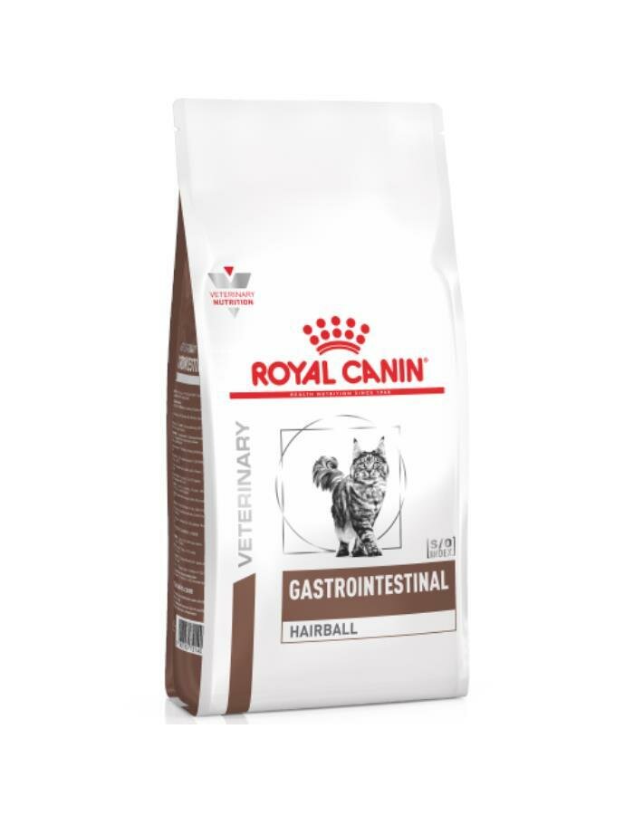 Royal Canin VD GASTRO INTESTINAL HAIRBALL CONTROL ветеринарная диета для кошек при нарушении пищеварения и для профилактики образования волосяных комочков в желудочно-кишечном тракте 2кг