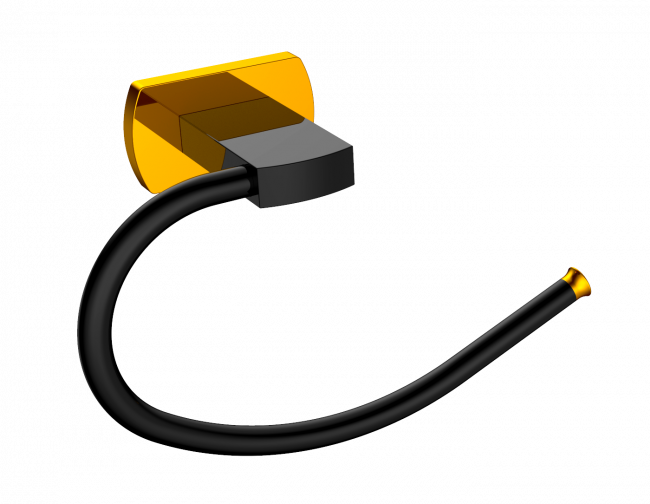 Держатель для туалетной бумаги, латунь, черный, золотой 95606