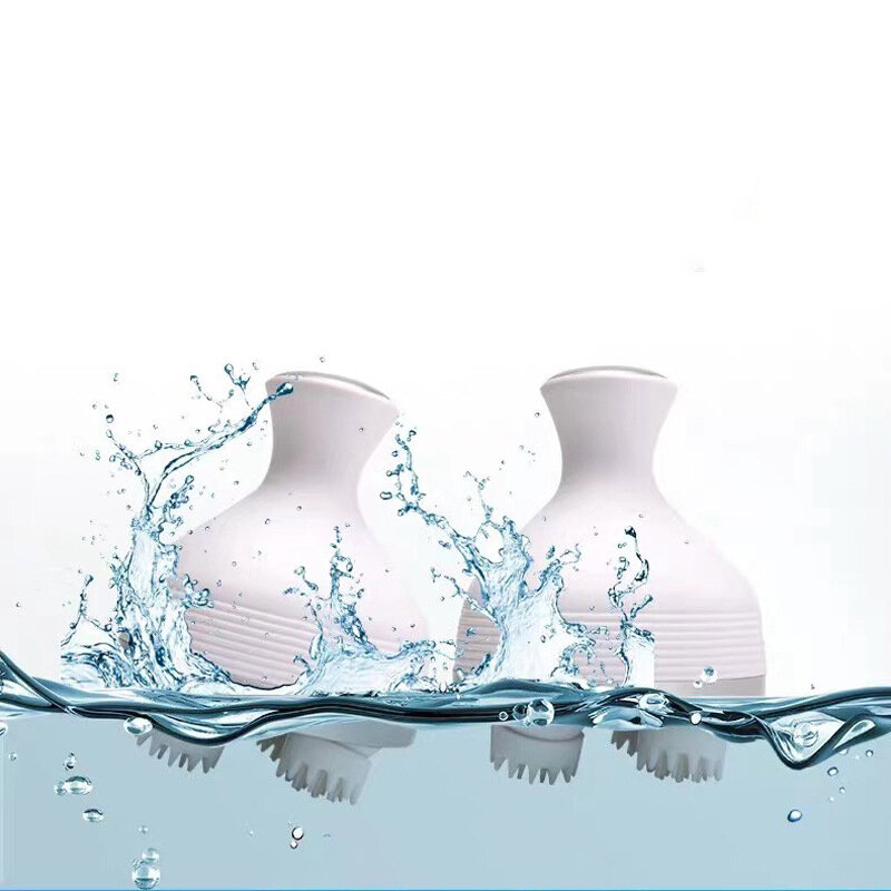 Аккумуляторный массажер для кожи головы, массажер для головы с силиконовым покрытием Dragon Grip для рук и шампуня（1 шт.，белый）