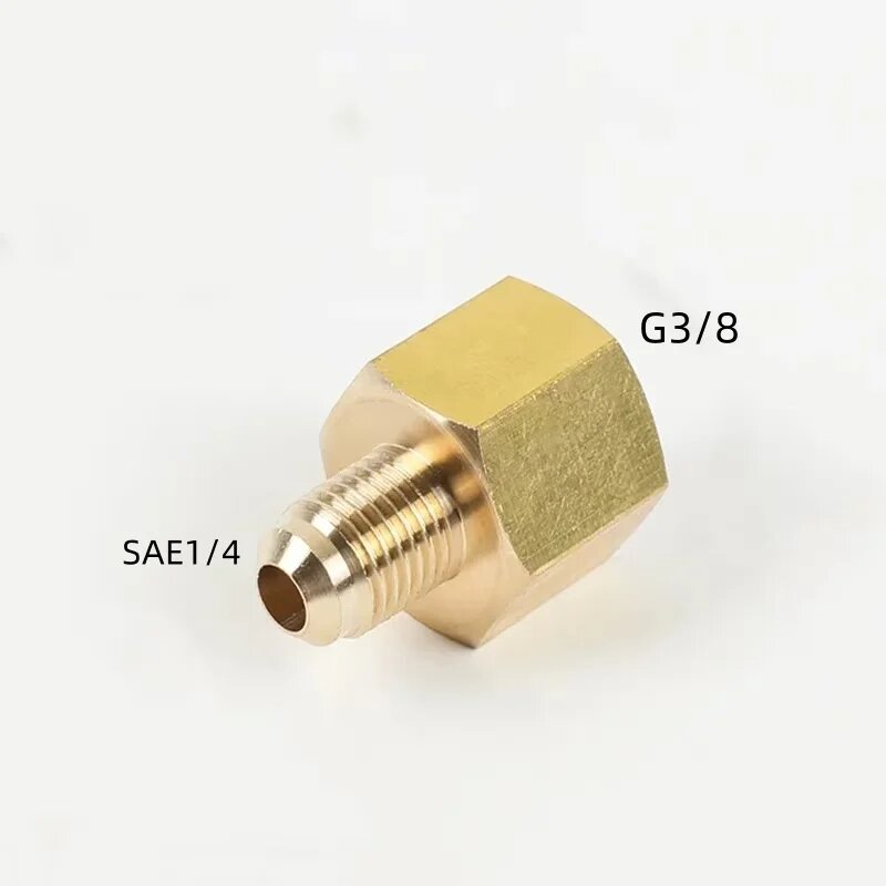 Латунный переходник для газового соединения. G3/8 дюйма с внутренней резьбой на 7/16-20UNF (SAE1/4 дюйма), переходник для труб с наружной резьбой, шланговый фитинг
