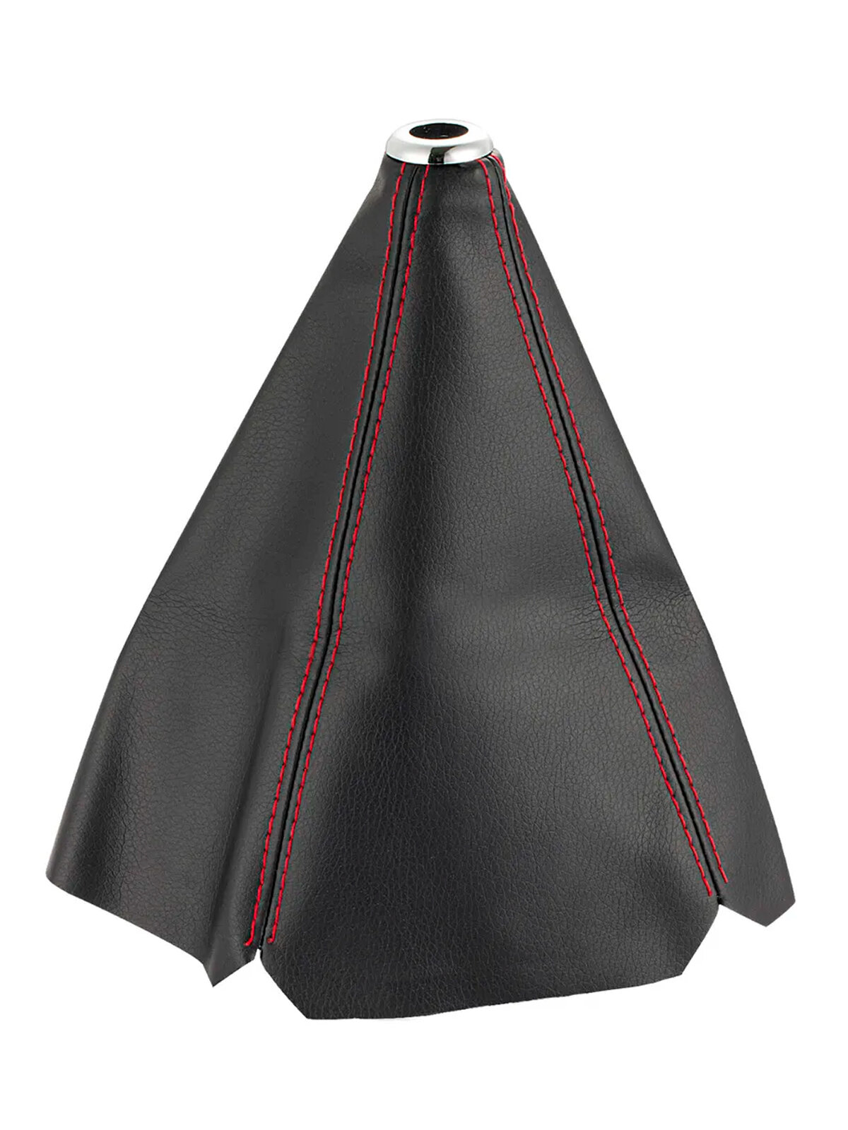 Чехол на рычаг КПП из искусственной кожи с красной строчкой, универсальный, черный