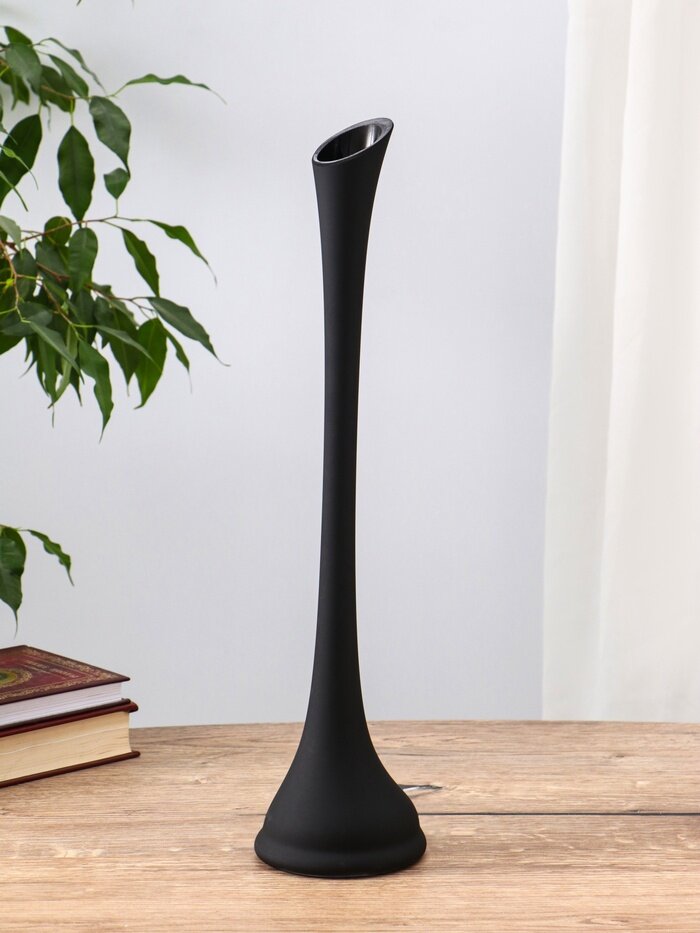 Ваза «Пять вечеров», фристайл, d=3.5 см, 40×9.5 см, стекло, чёрная матовая