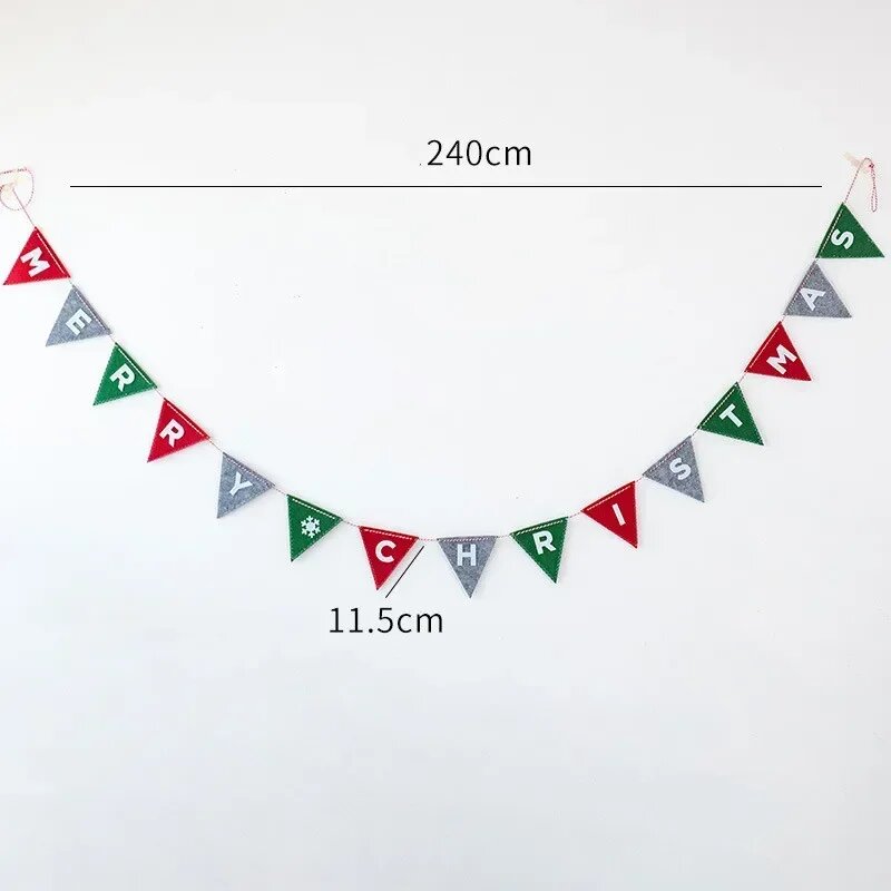 Рождественская гирлянда из фетра, 240см, Цвет: type A