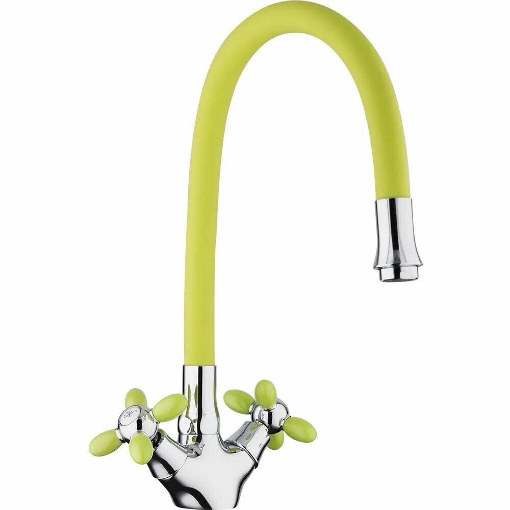 Смеситель для кухни (мойки) Frud R44127 (color) хром/зеленый