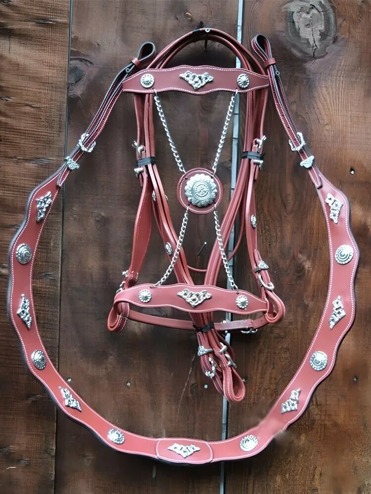 Кожаная уздечка металлический чехол для уздечки