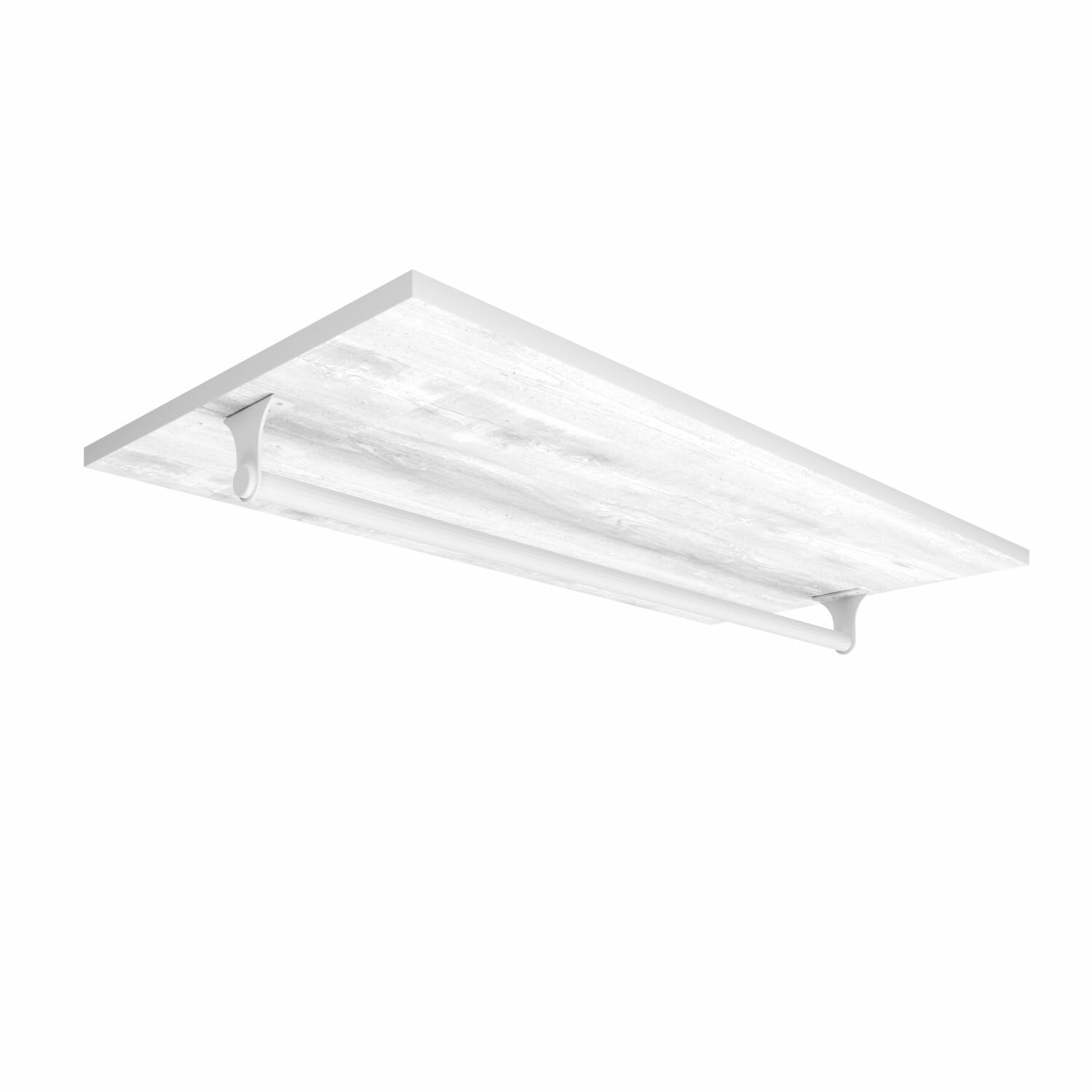 Модуль со штангой стеллажа Микс для прихожей, 80 см, Белый бетон пайн/ белый, MAKEMEBEL0014